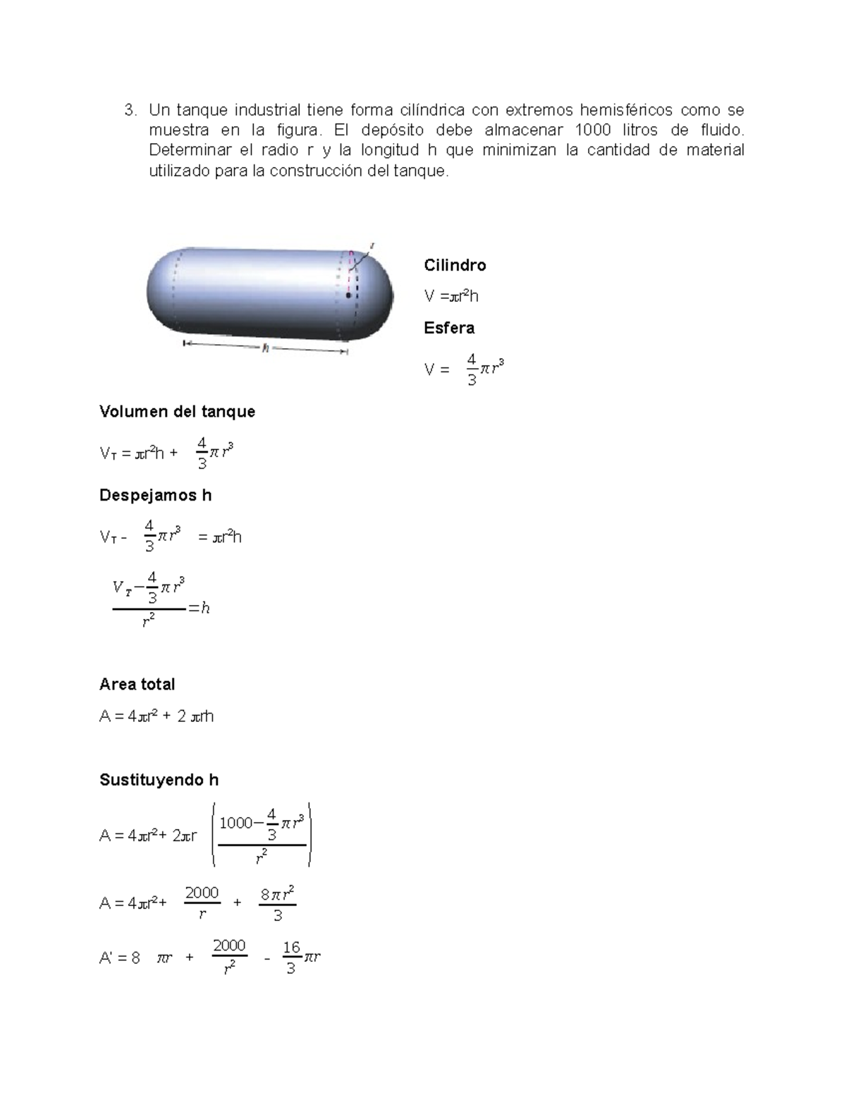 Ejercicio 3 - hdfhdfhdfhdh - Un tanque industrial tiene forma ...