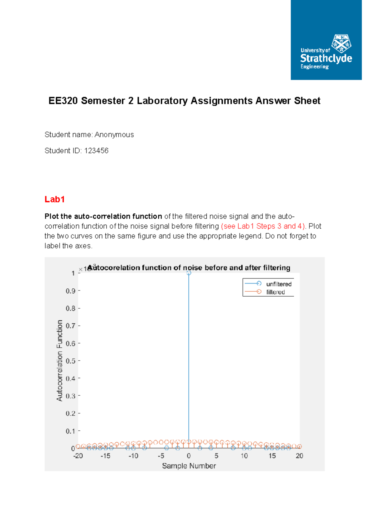 Lab Answer Sheet - EE320 Semester 2 Laboratory Assignments Answer Sheet ...