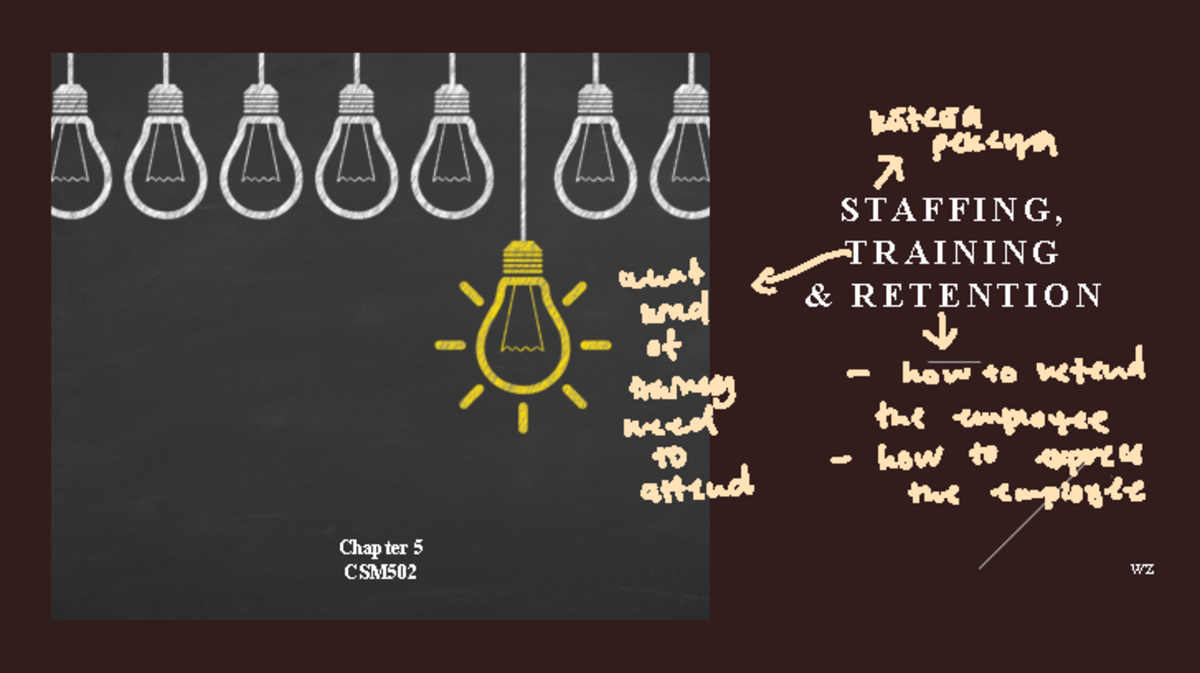 Chapt 5 - Staffing-Training-Retention - S TA F F I N G , T R A I N I N ...