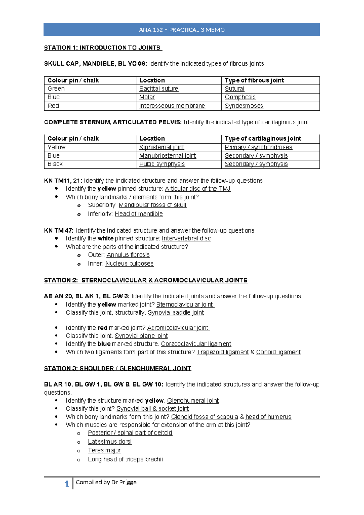 3. Practical notes Joints 2024 MEMO - STATION 1: INTRODUCTION TO JOINTS ...