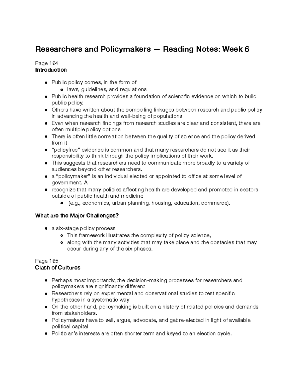 Hit Pol 100 - Researchers & Policymakers - Reading Notes - Researchers ...