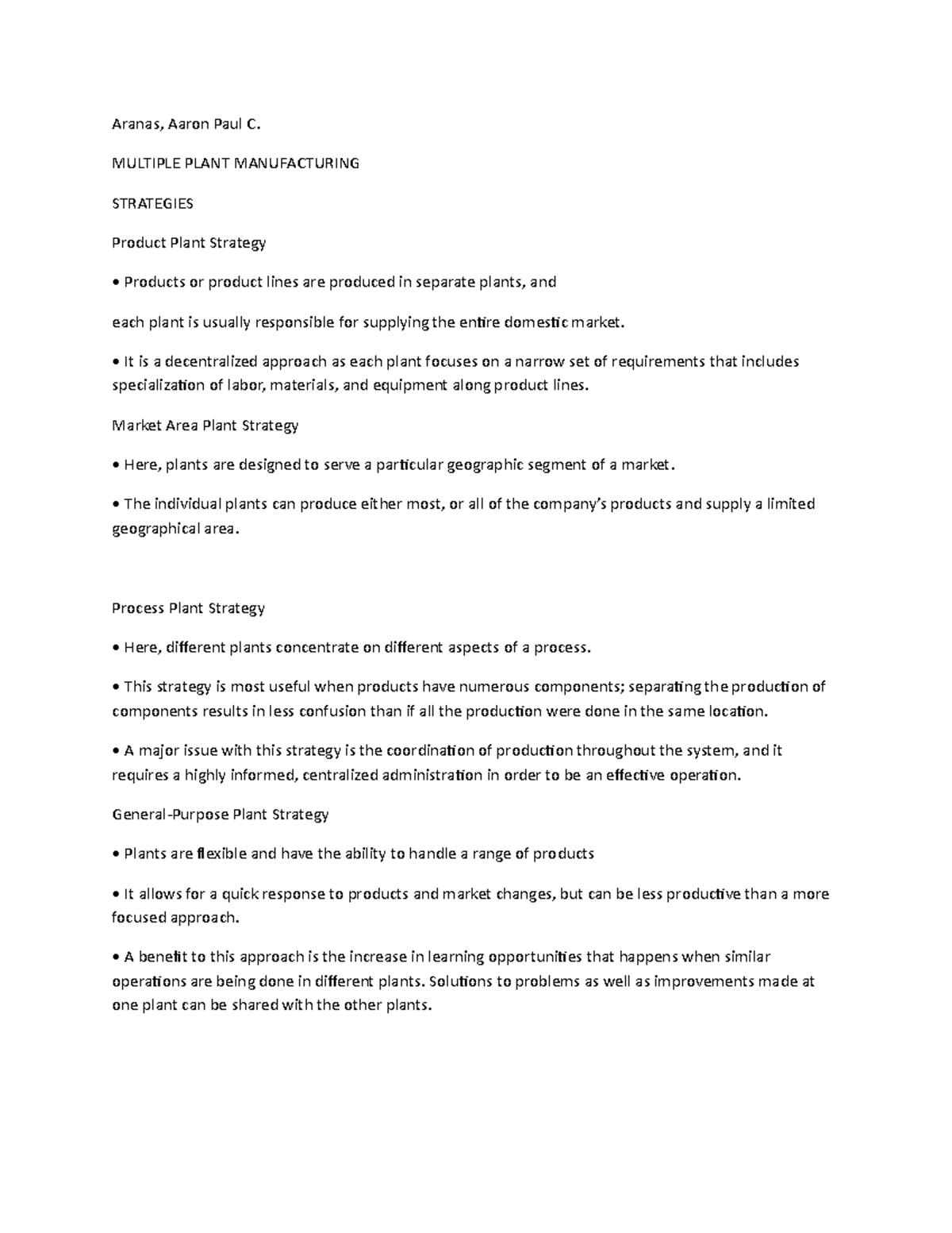 Aranas, Aaron P-WPS Office - Aranas, Aaron Paul C. MULTIPLE PLANT ...