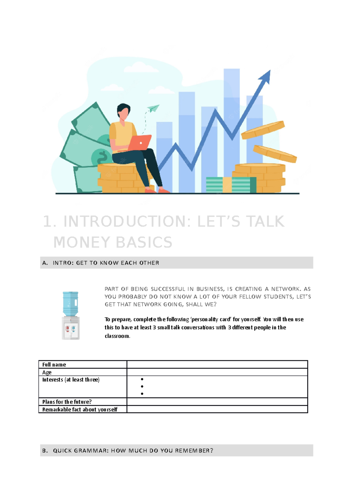Financial English 2 - unit 1 - 1. INTRODUCTION: LET’S TALK MONEY BASICS ...