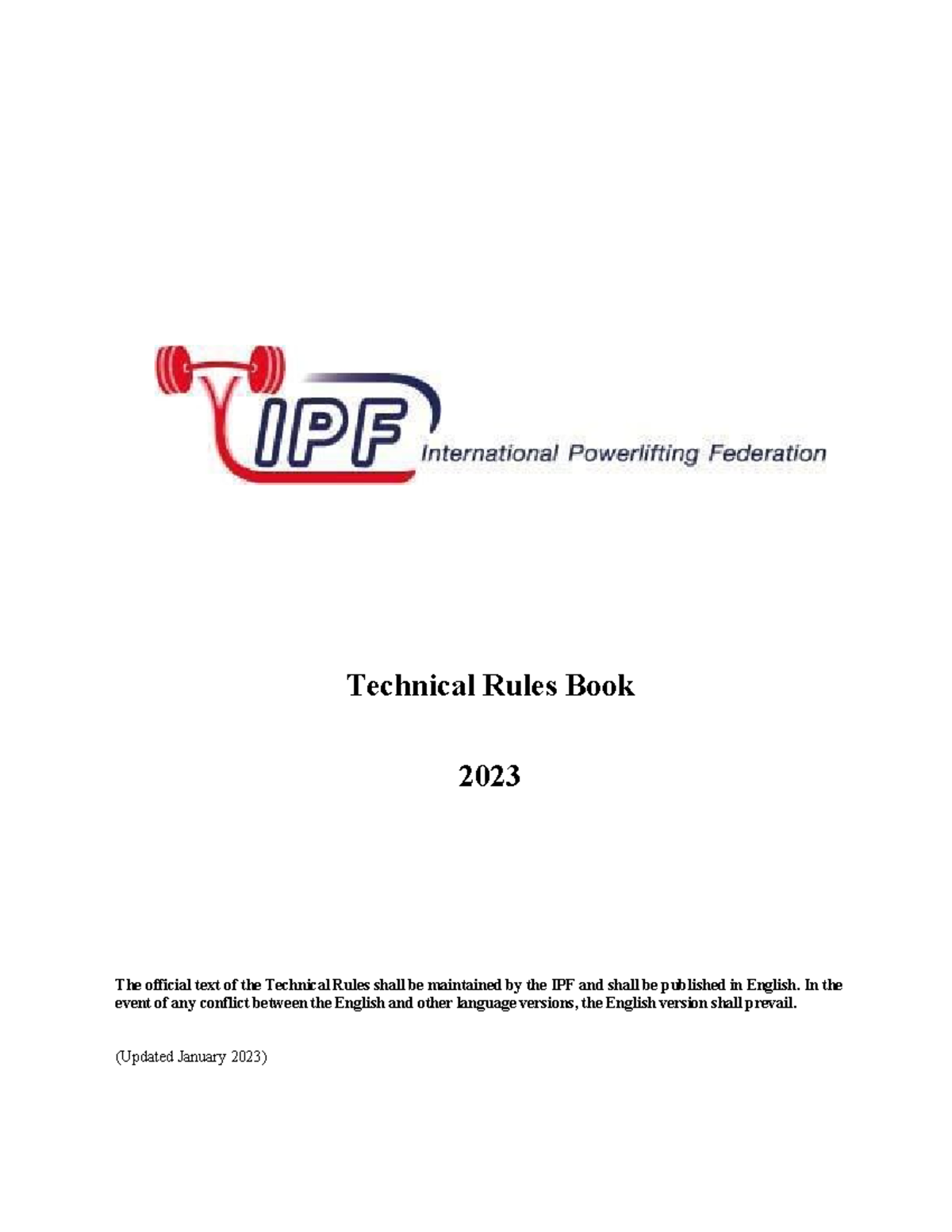 IPF Technical Rules Book 2023 1 - Technical Rules Book 2023 The ...