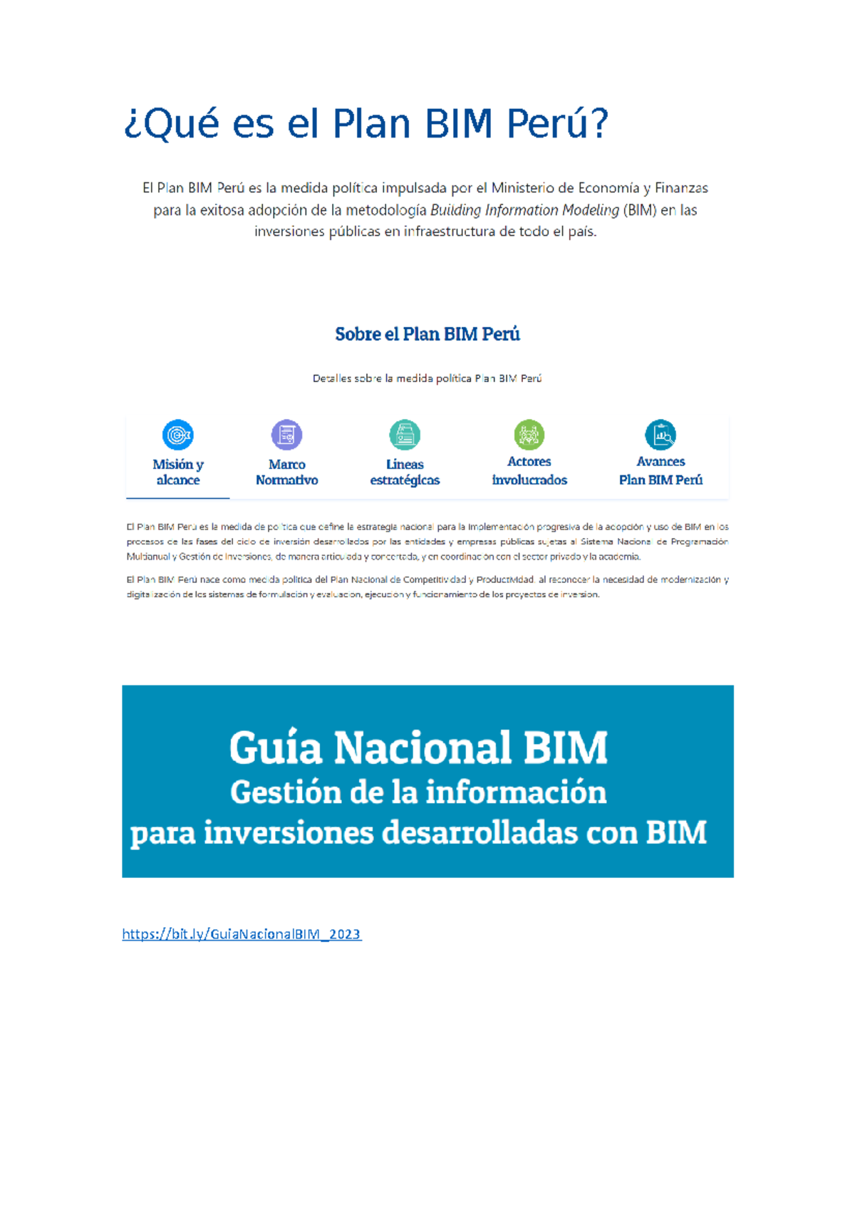 7 Qué es el Plan BIM Perú - TABLAS - INGENIERIA CIVIL - ¿Qué es el Plan ...