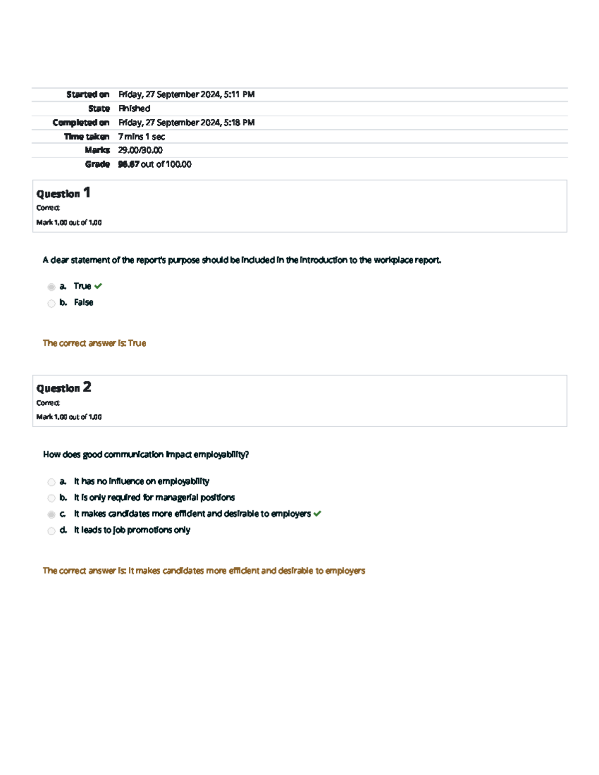 Graded Quiz Unit 4 Attempt review Home - Started on Friday, 27 ...