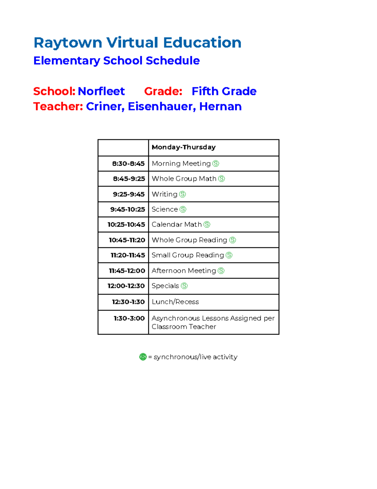 Virtual Snow Day 5th Grade - Raytown Virtual Education Elementary ...