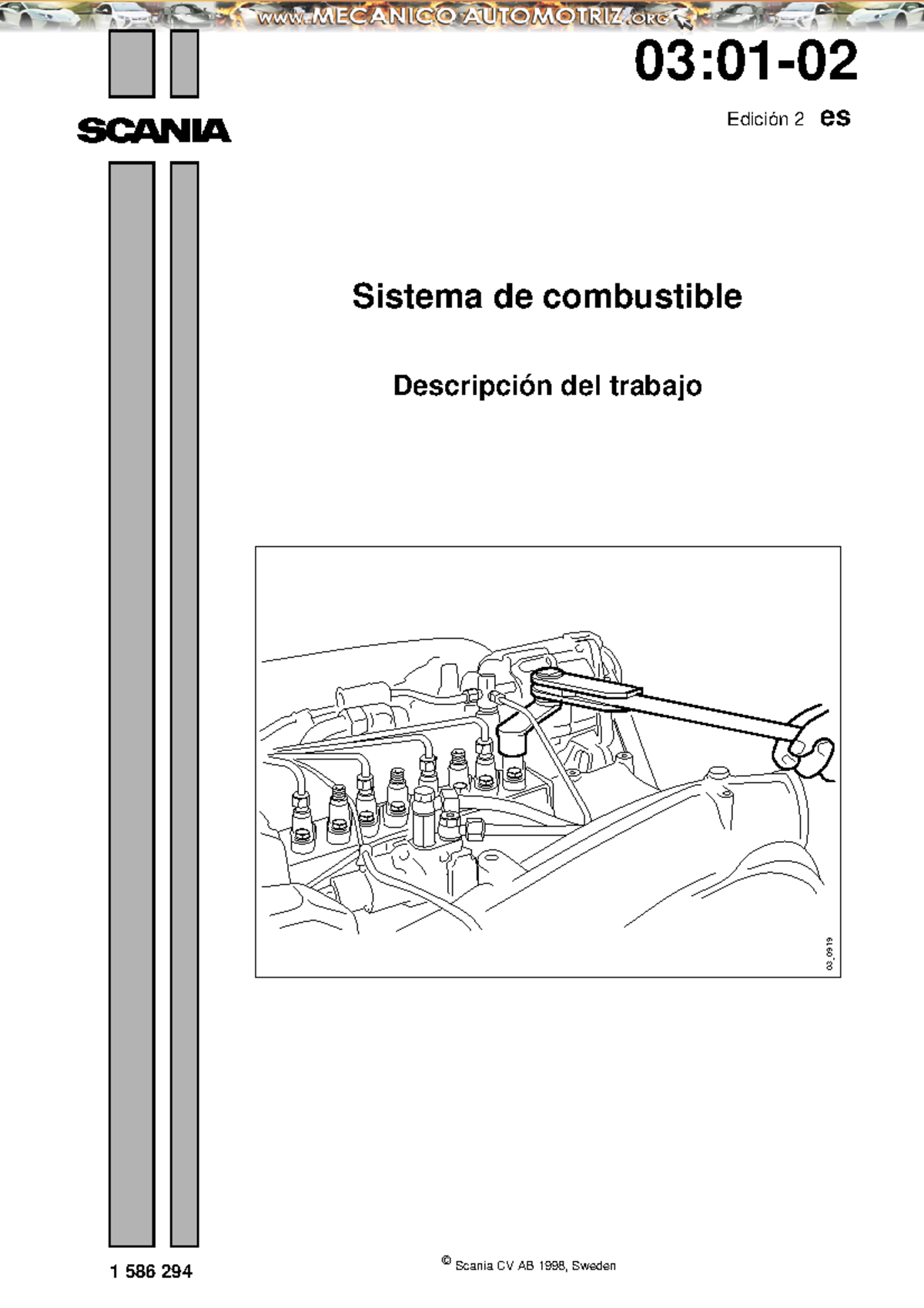 Manual scania sistema de combustible - © Scania CV AB 1998, Sweden 03: ...