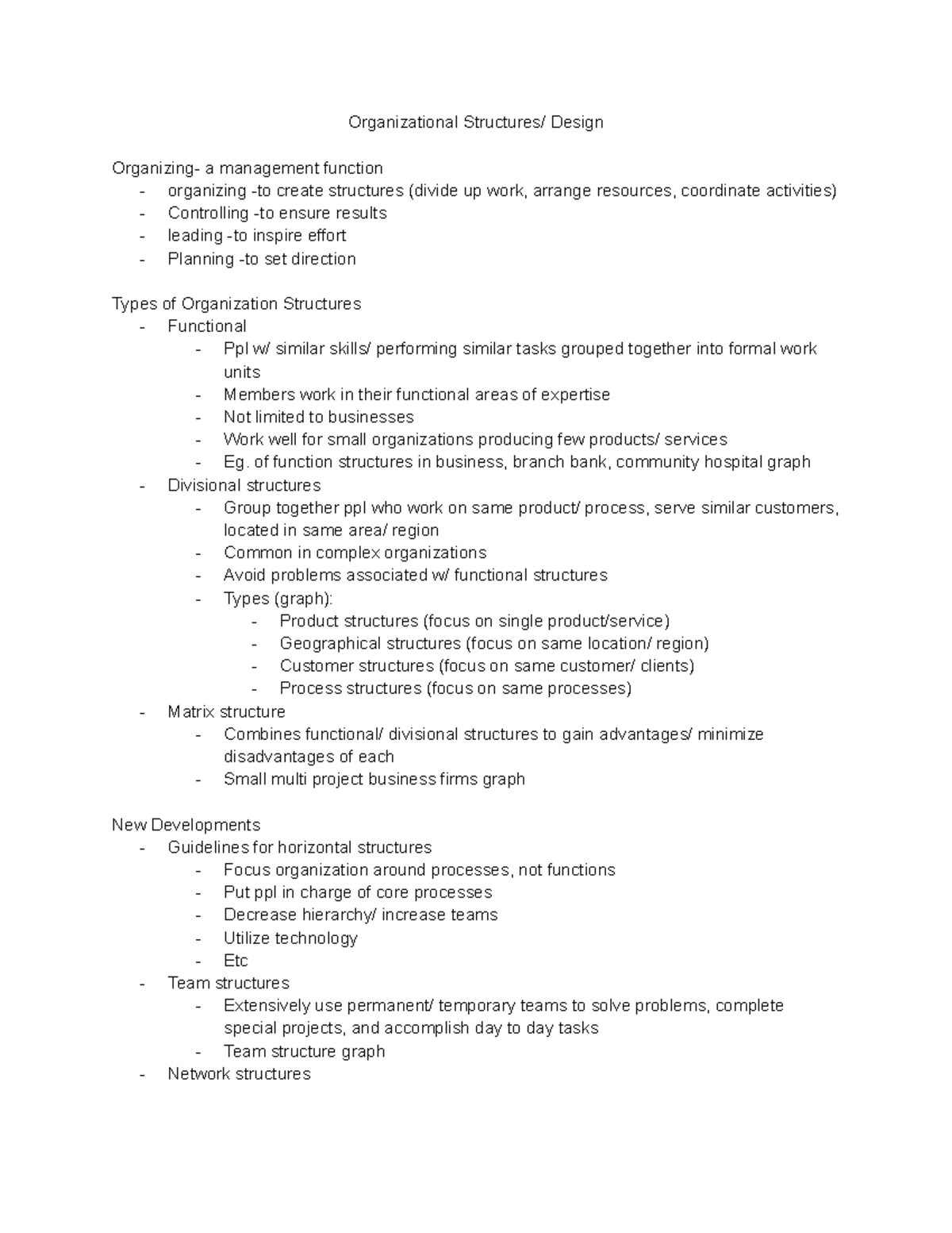 GMS200 - Organizational Structures/ Design - Organizational Structures/ Design Organizing- a ...