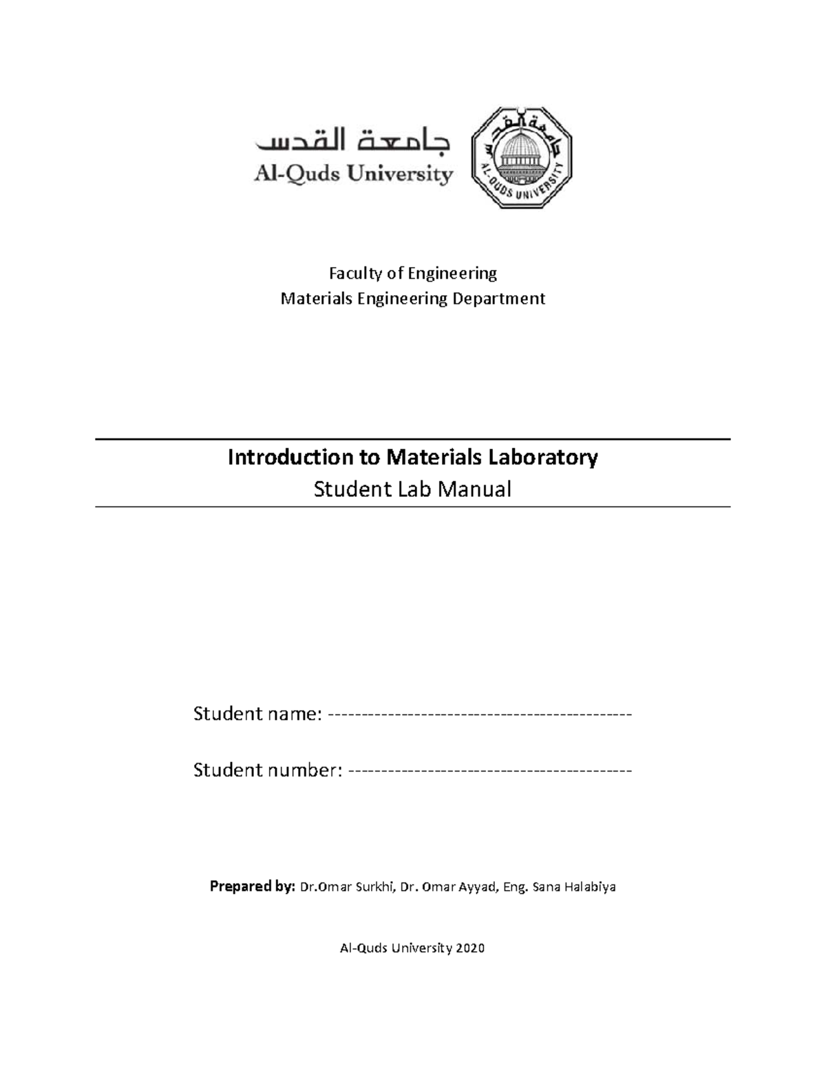 Intro. To Mat. Eng. Lab Manual - Faculty of Engineering Materials ...
