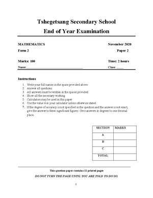 Science paper 2 Jc - - Studocu