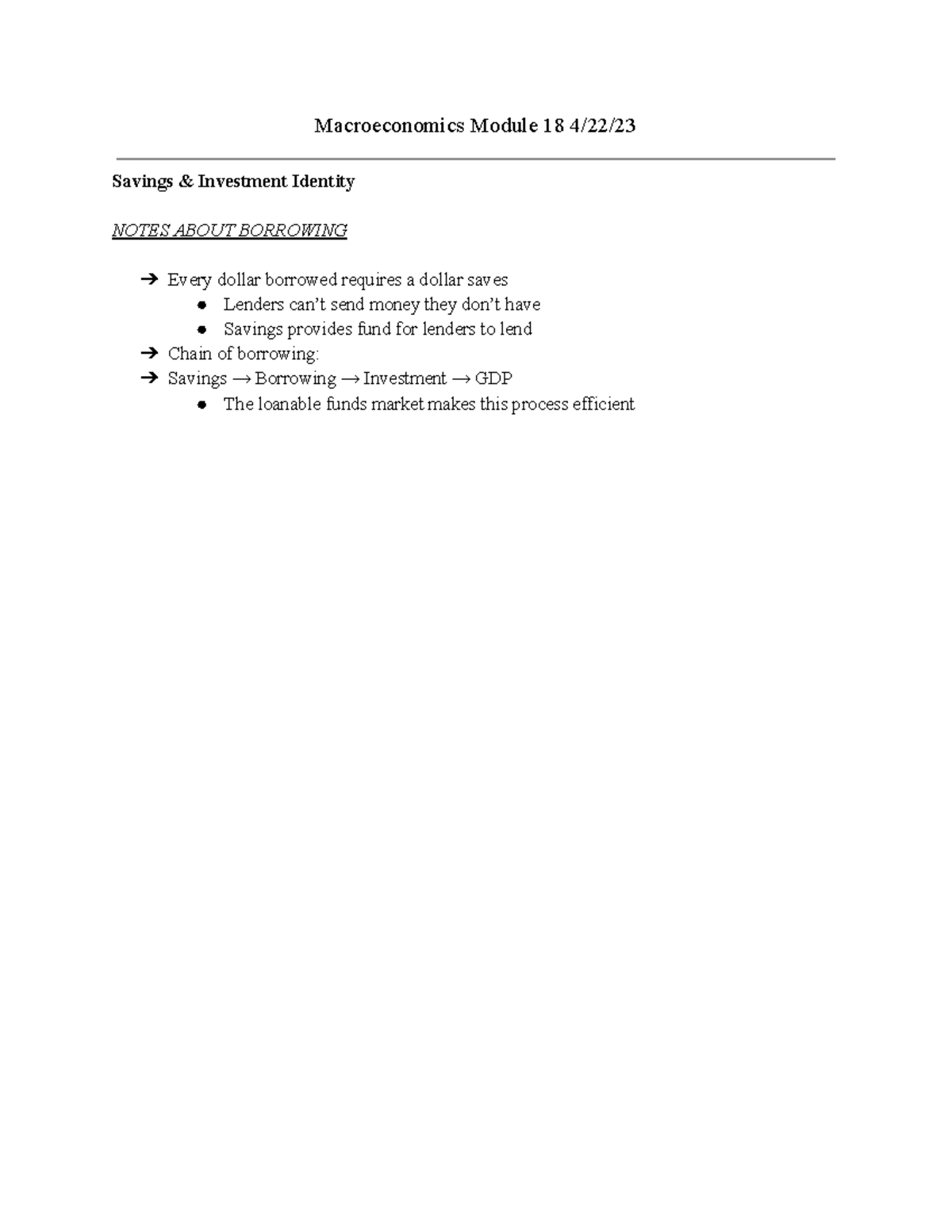 ECO2013 Macroeconomics Module - Macroeconomics Module 18 4/22/ Savings ...