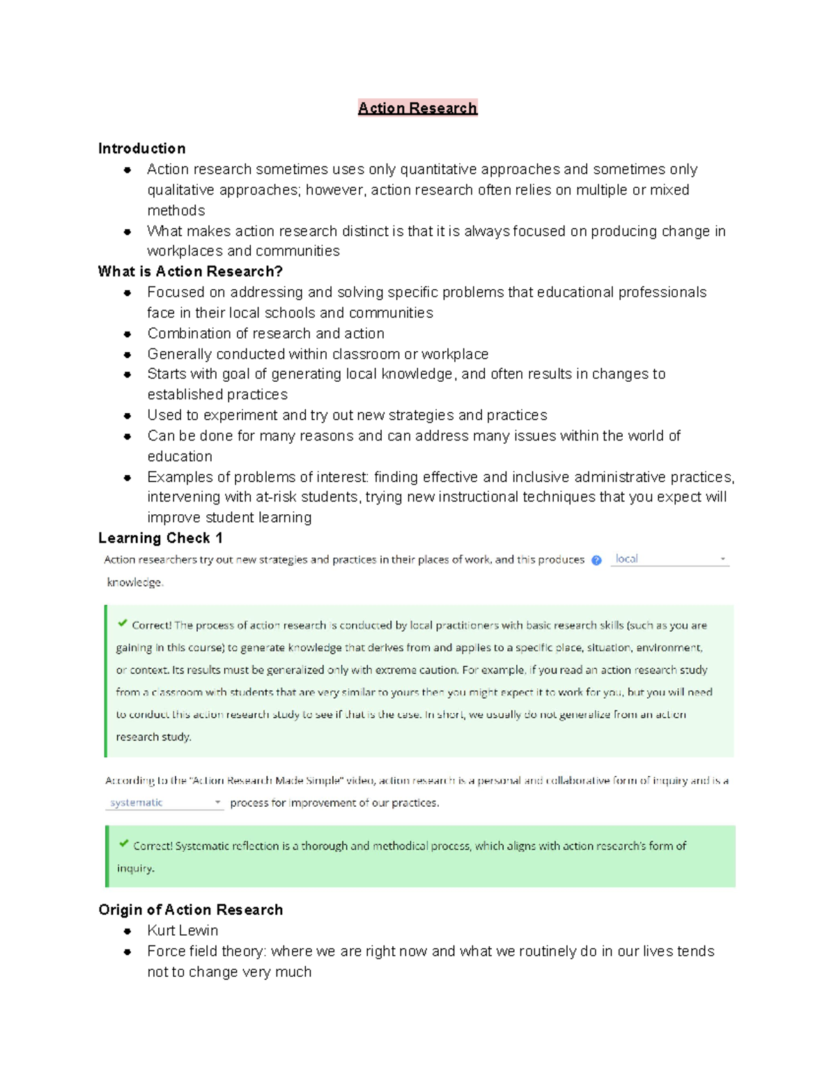 C224 Four Major Approaches to Research Action Research - Action ...
