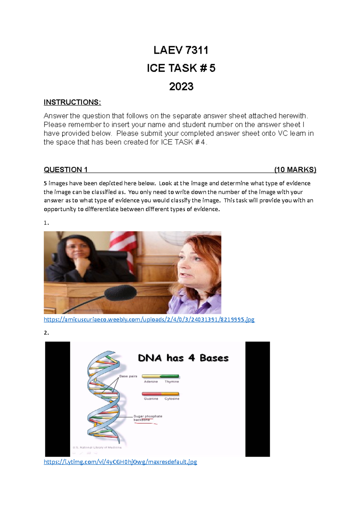 LAEV 7311 ICE TASK # 5 2023 - LAEV 7311 ICE TASK # 5 2023 INSTRUCTIONS ...