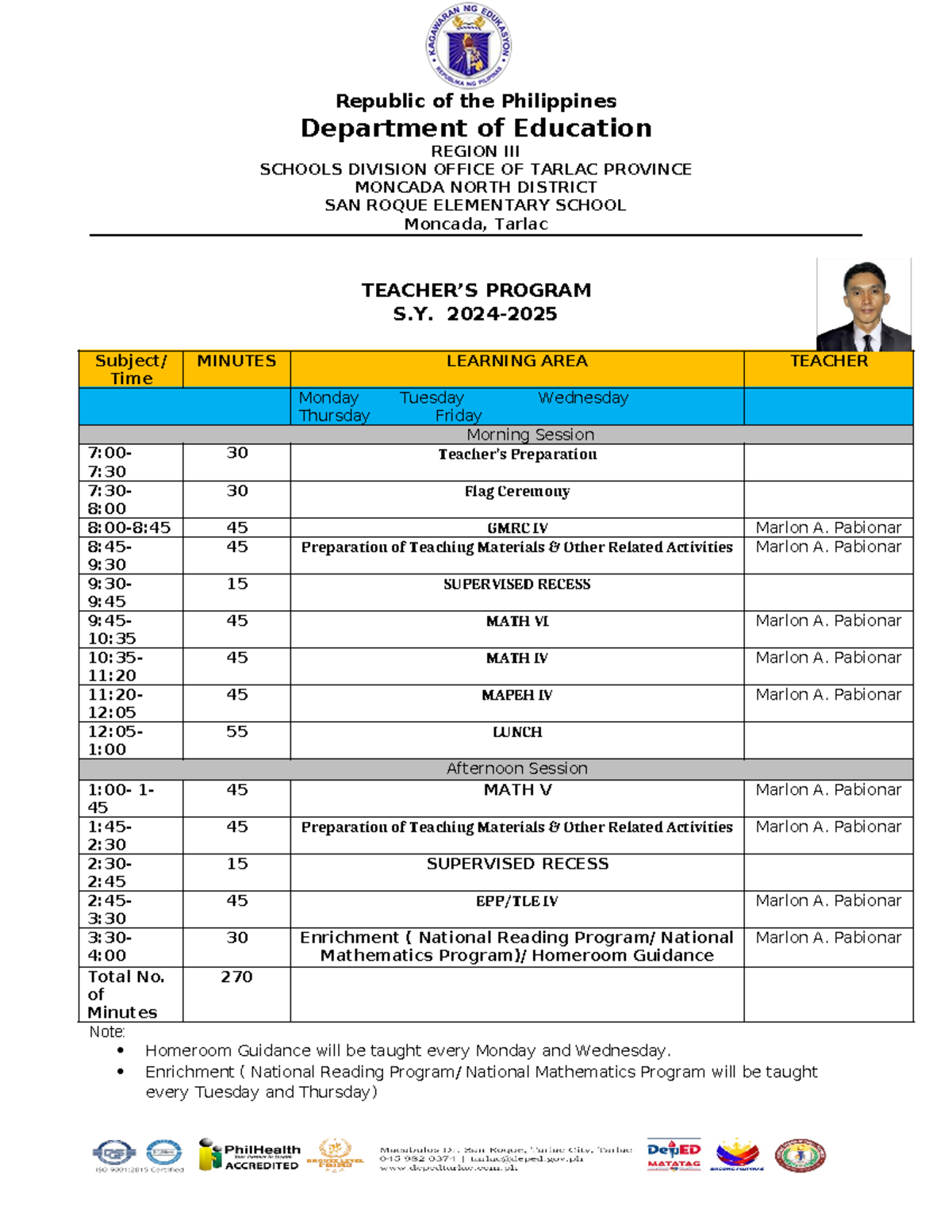 Matatag Teachers Program grades 1-6 2024-2025 Under MAM JEN ...