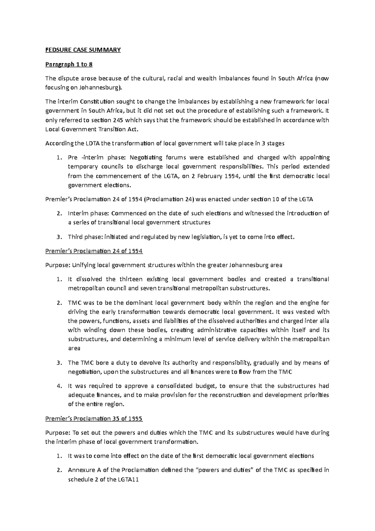 Case Law Notes - Case summaries for administrative law - FEDSURE CASE ...