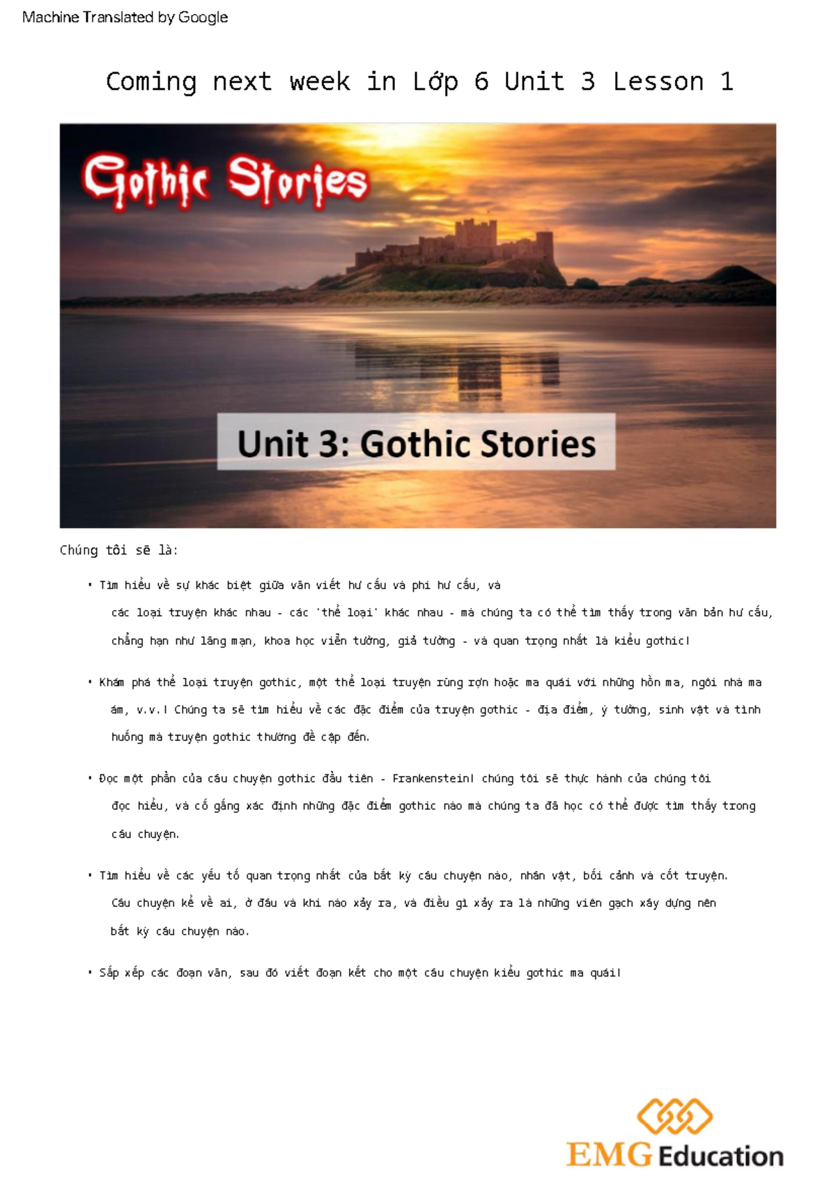 Coming next - Grade 6 Unit 3 Lesson 1 - • Đọc một phần của câu chuyện ...