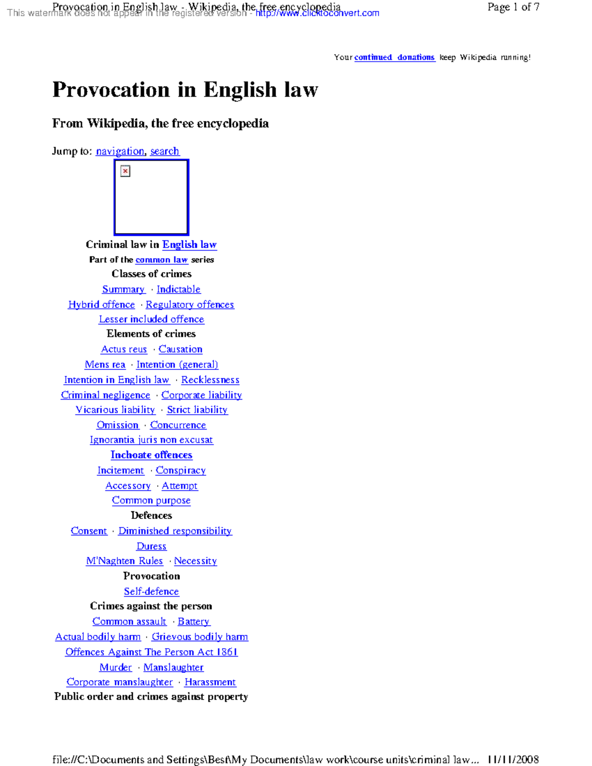 Provocation in English law - Wikipedia, the free encyclopedi - Your ...