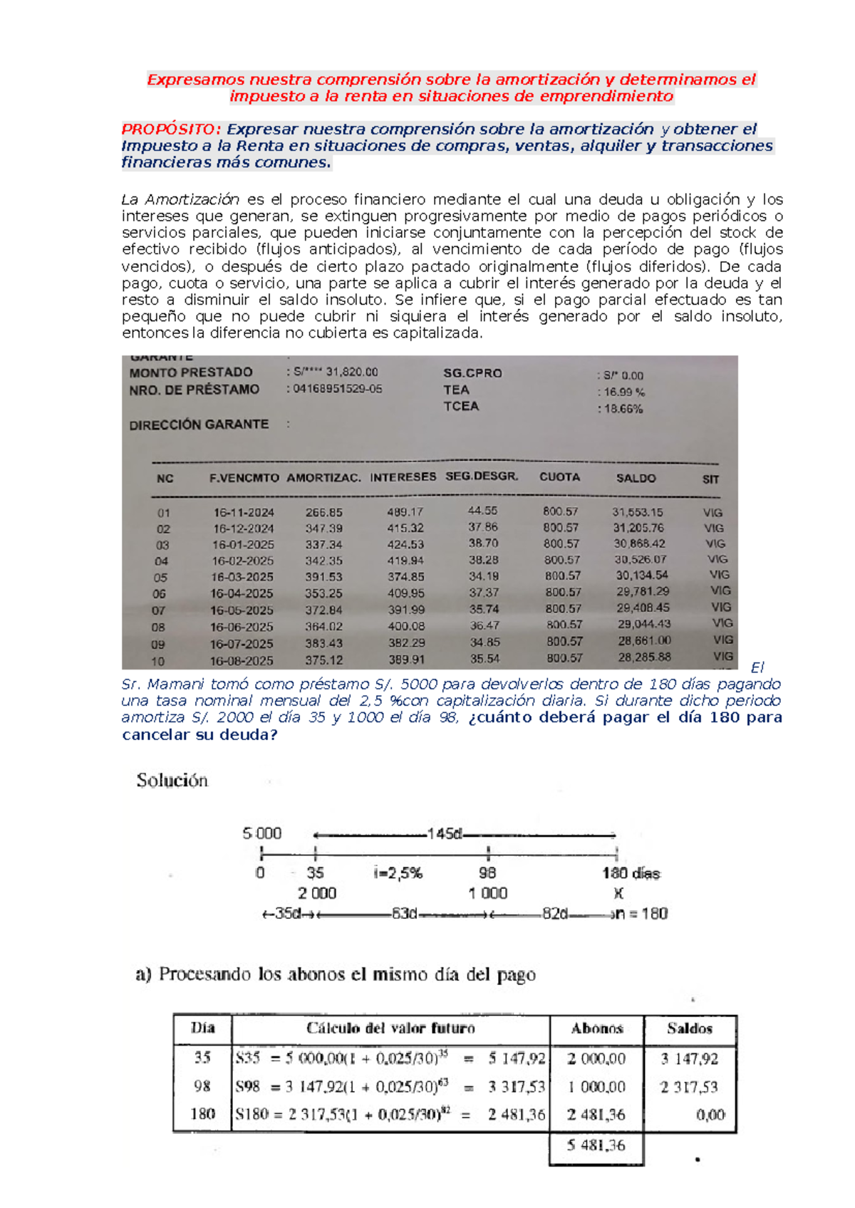 FT UA5 MAT5 SHQ2024 - Ficha práctica sobre interés simple y compuesto - Expresamos nuestra - Studocu
