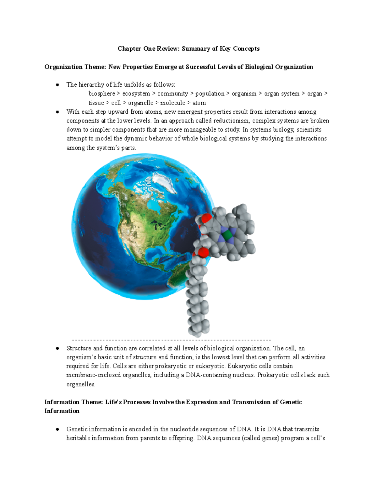 Chapter One Review Summary of Key Concepts - BIOS-1073 - Studocu