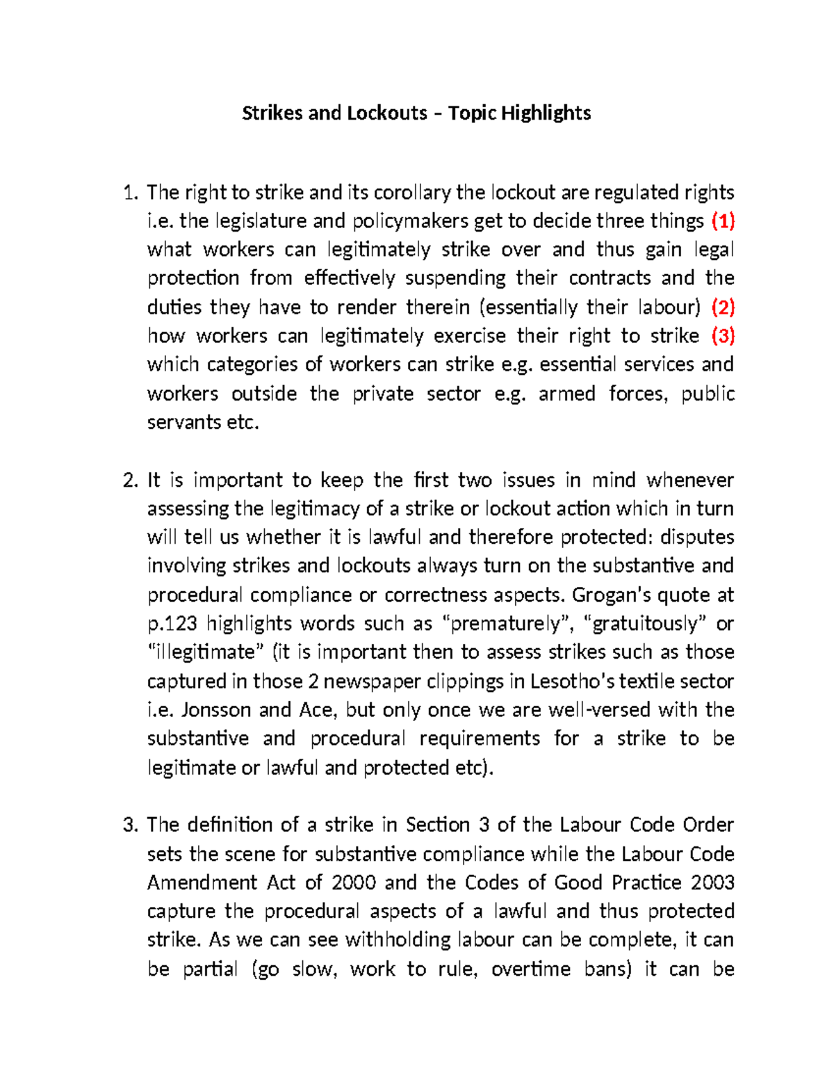 L581 Strikes and Lockouts Topic Highlights - Strikes and Lockouts ...