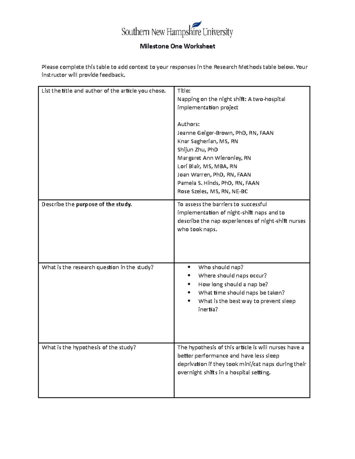 3-2 milestone one worksheet - Milestone One Worksheet Please complete ...