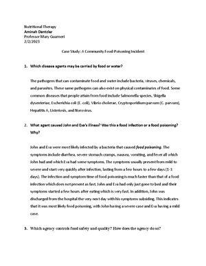 Nutrition 4 - case study - Case Study Clinical Applications Case Study ...