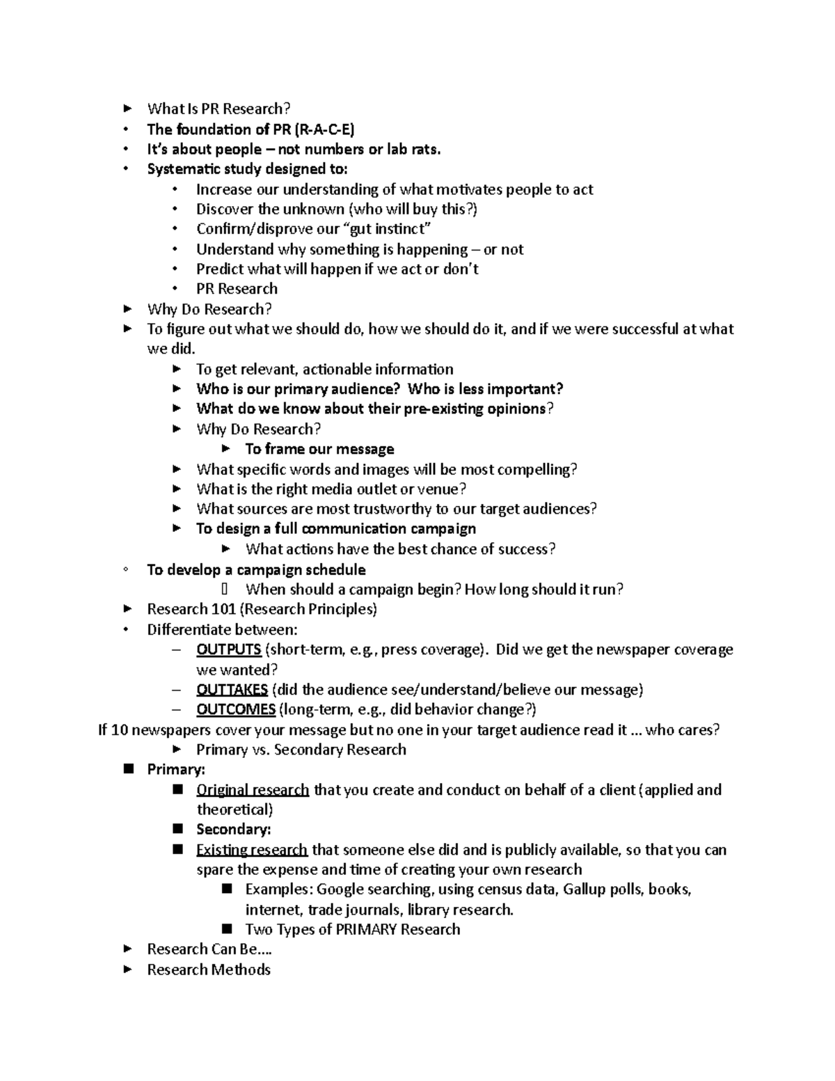 What Is PR Research - Lecture notes 3 - What Is PR Research? The ...