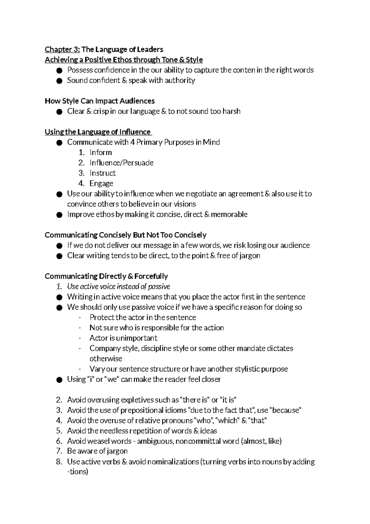 Org Comm 4481 - Lecture 5 - Chapter 3: The Language of Leaders ...