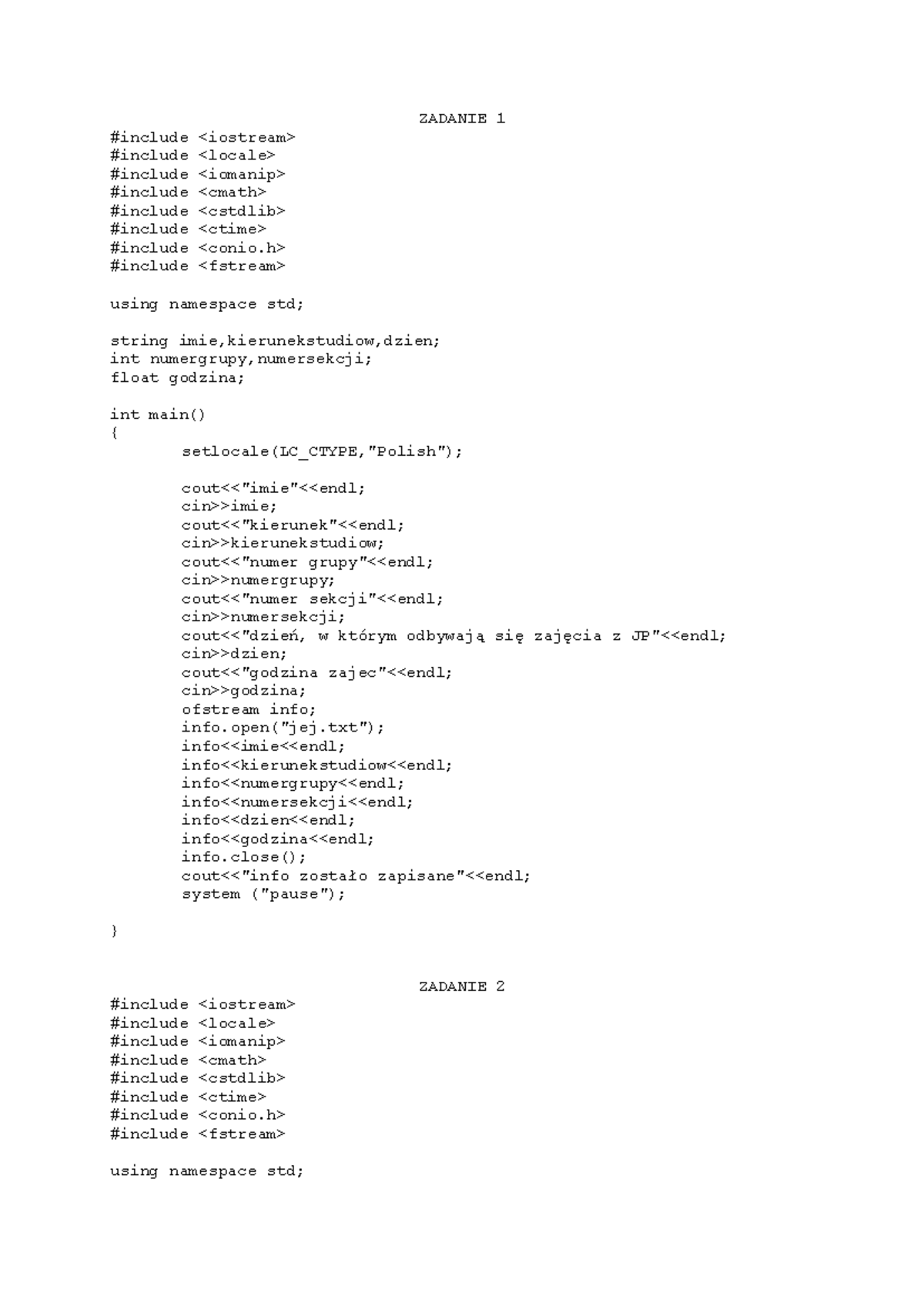 LAB11 - ZADANIE 1 #include #include #include - Studocu