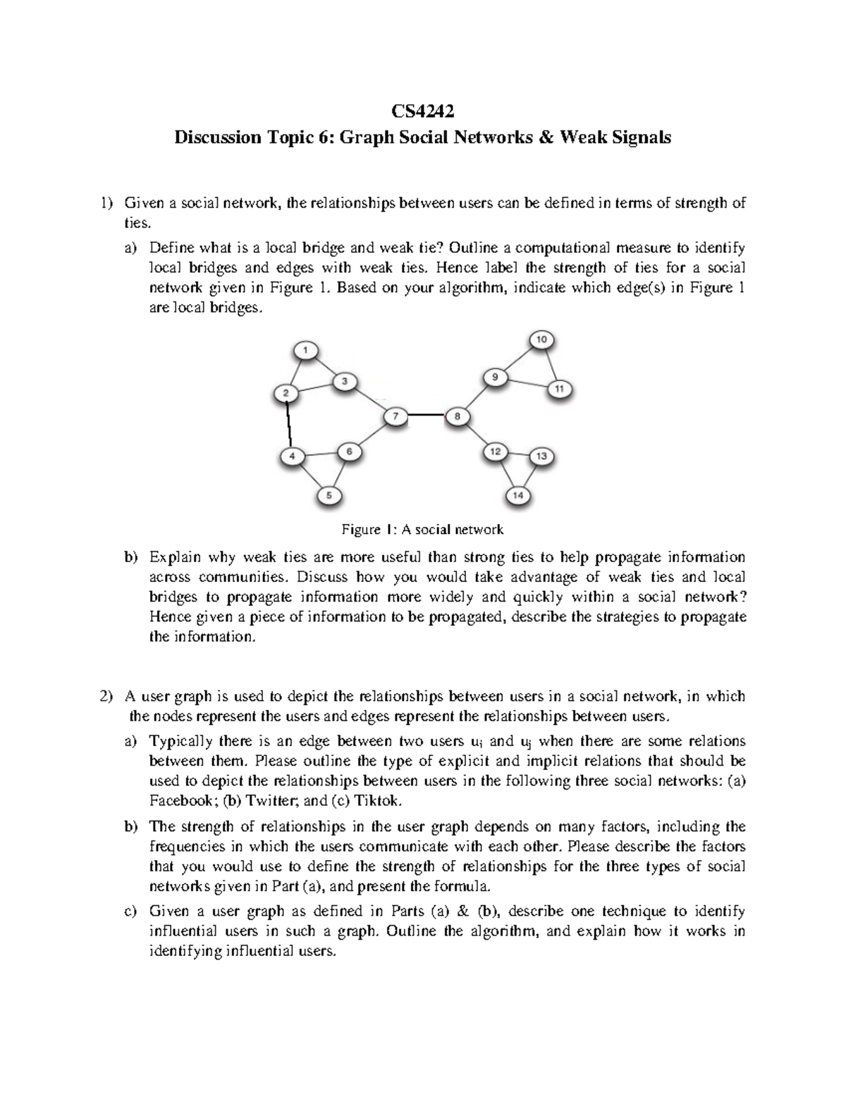 D6-Graph-Social-Networks & Weak-Signals - CS Discussion Topic 6 : Graph ...