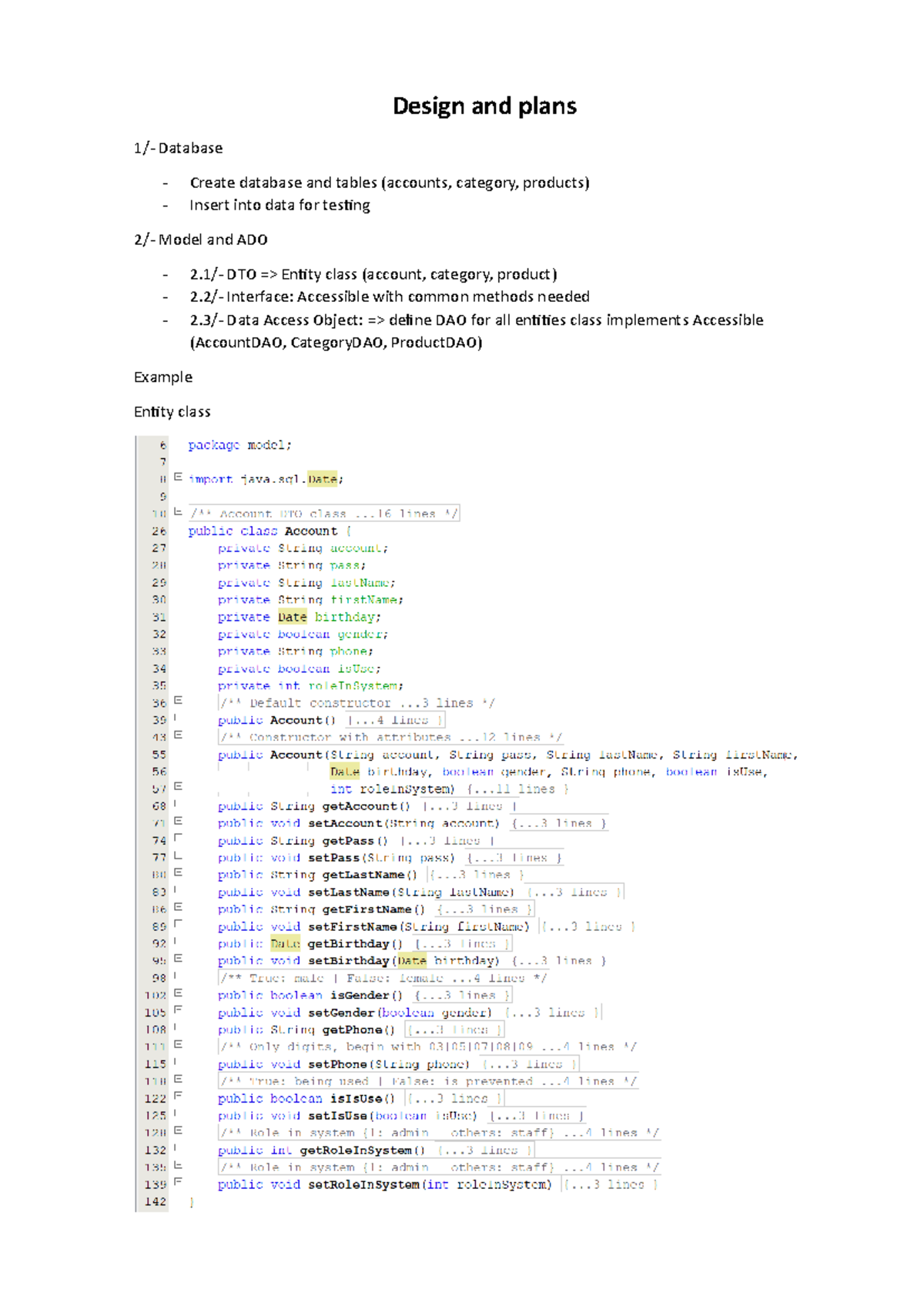 00 Design Product Introduction - Design and plans 1/- Database - Create ...