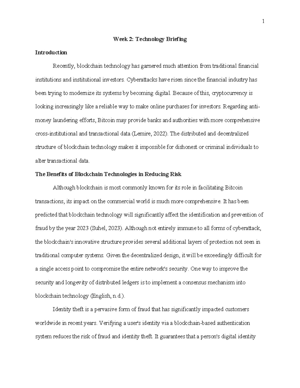 CSIA 485 Week 2 Discussion - Week 2: Technology Briefing Introduction ...