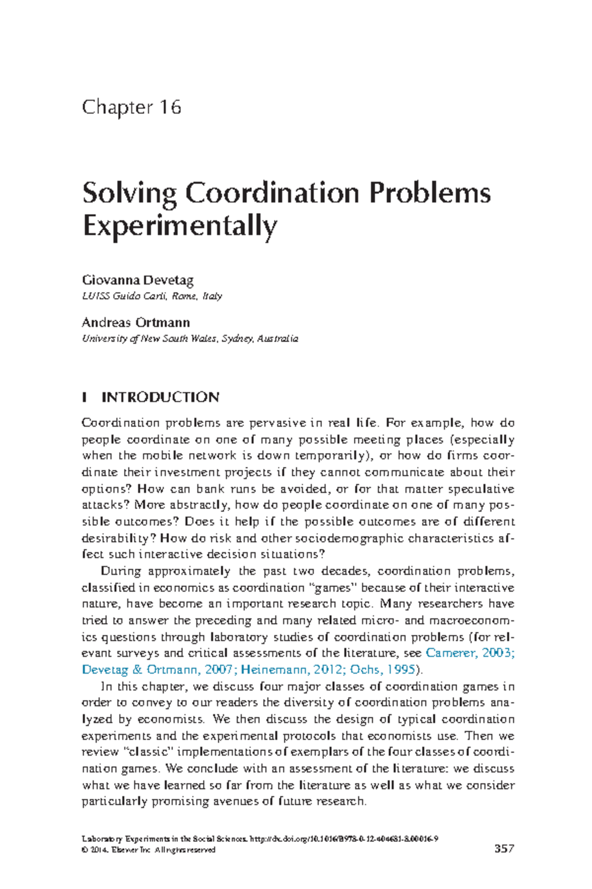 Chapter-16-Solving-Coordination-Problems-Experimentally 2014 - Studocu