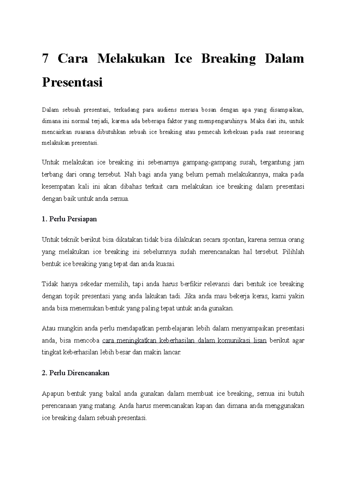 Cara Melakukan Ice Breaking Dalam Presentasi - 7 Cara Melakukan Ice Breaking Dalam Presentasi ...