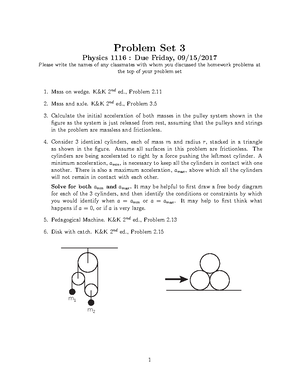 PS1 Solutions(1) - solutions to homework assignment 1 - PHYS 1116 - Studocu