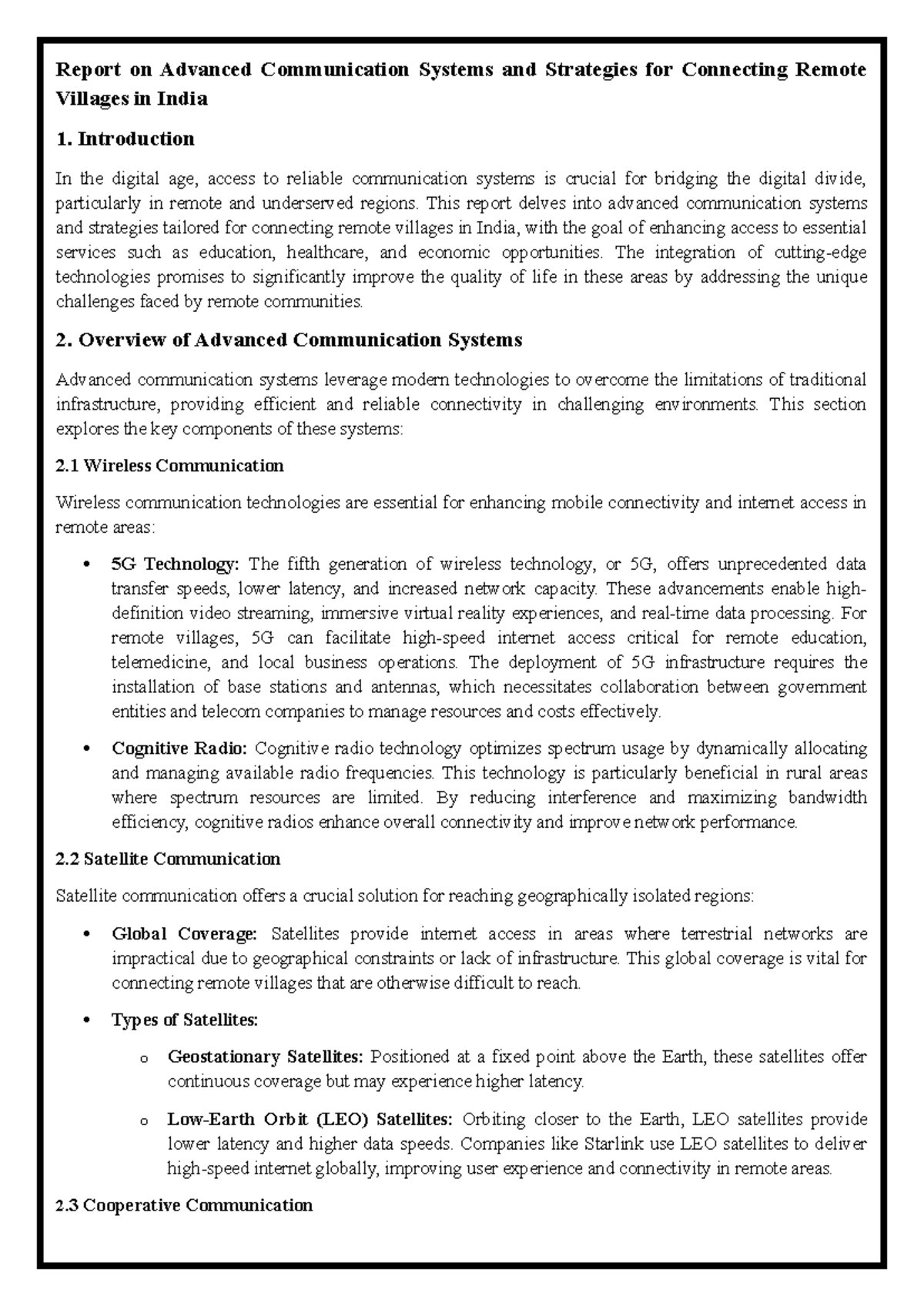 AC1 - Dvs - Report on Advanced Communication Systems and Strategies for ...
