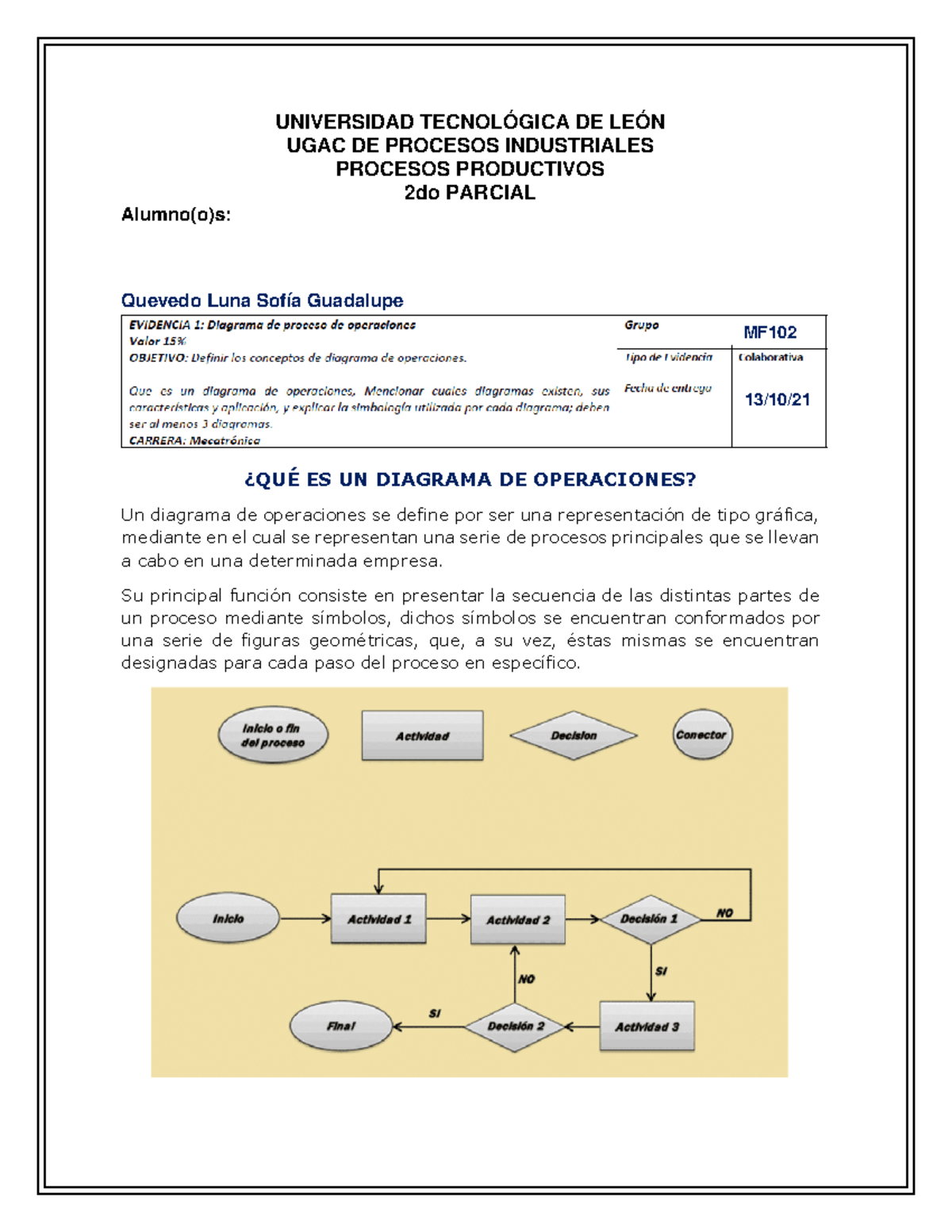 Diagrama de Proceso de Operaciones - UNIVERSIDAD TECNOLÓGICA DE LEÓN ...