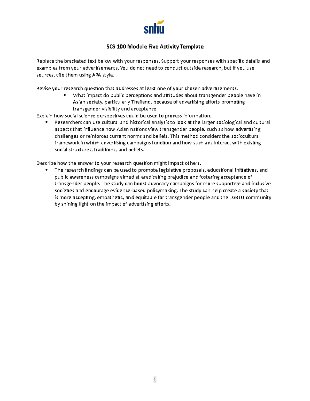 SCS-100 module 5 5-2 assignment - SCS 100 - SNHU - Studocu
