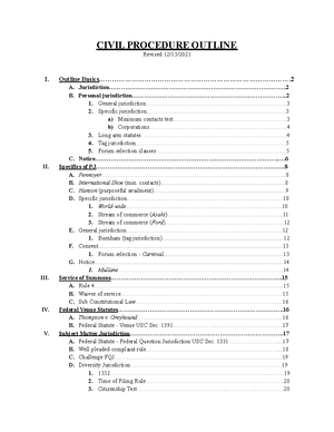 Civ Pro Outline (Prof. Moller) (A) - CIVIL PROCEDURE Fall 2022 If ...