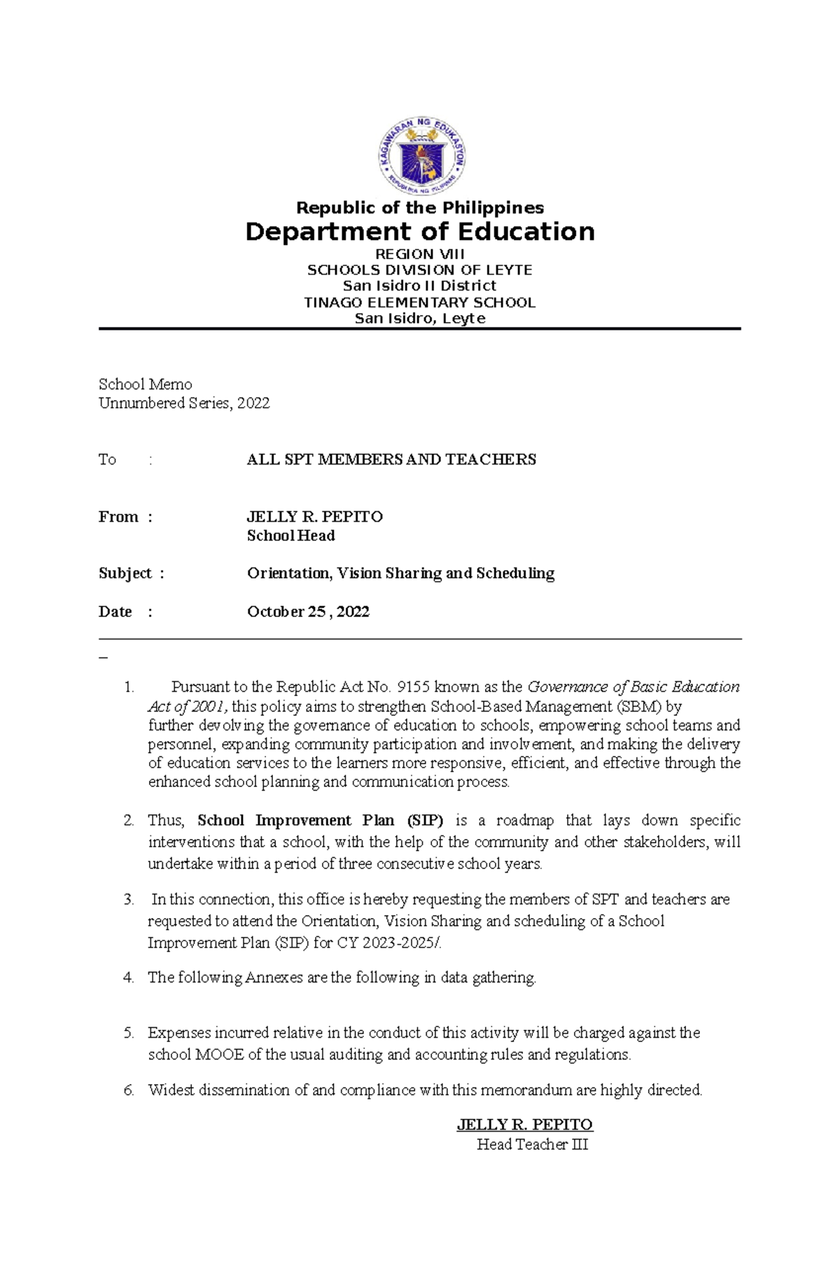 1-A-School-Memo-on-SIP-Data-Gathering - Copy - Republic of the ...