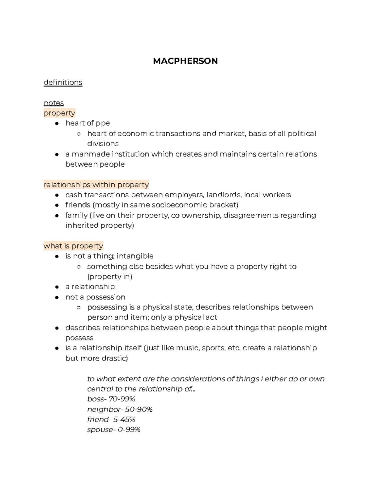 macpherson and honore - MACPHERSON definitions notes property heart of ...