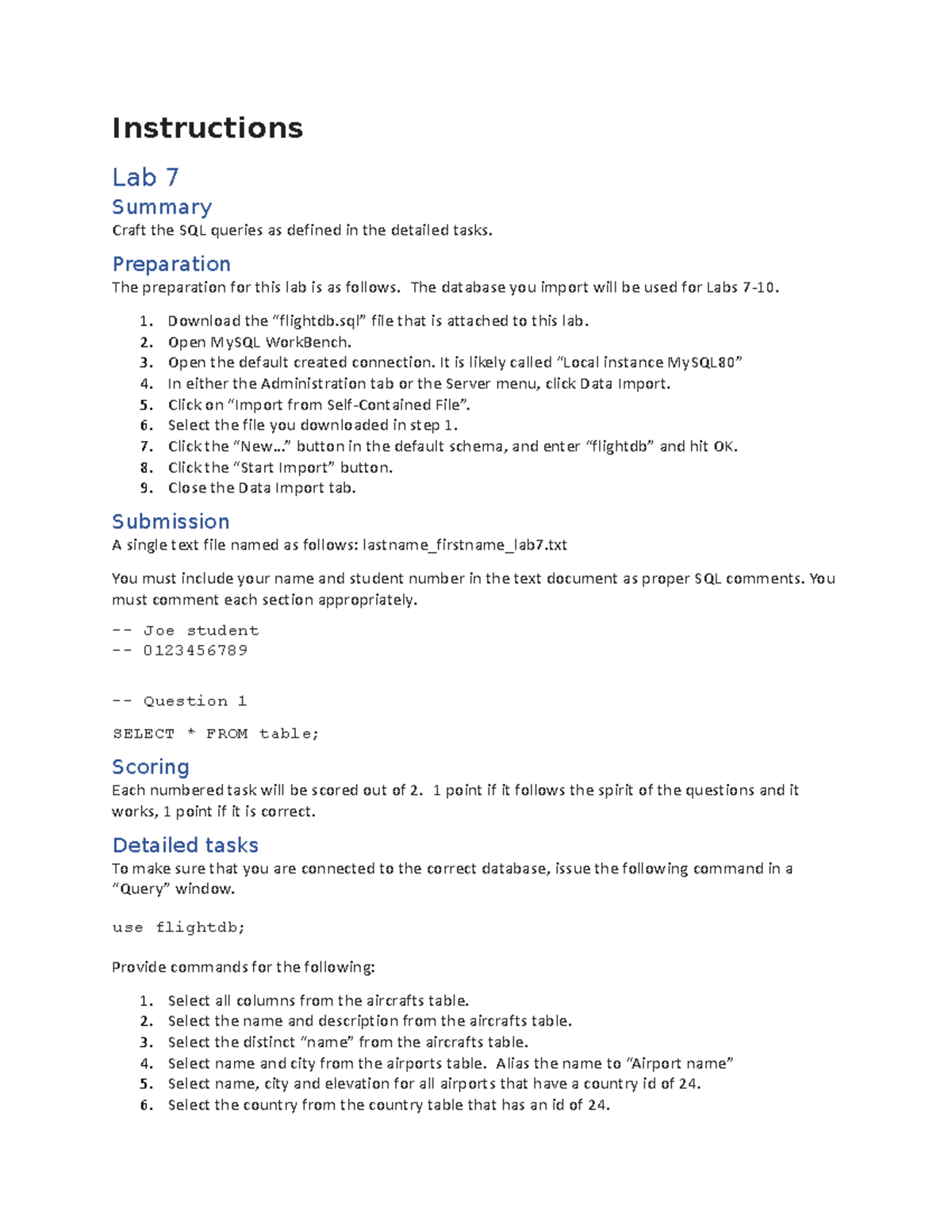 8215-Lab 7-2023s - 8215-Lab 7-2023s - Instructions Lab 7 Summary Craft ...