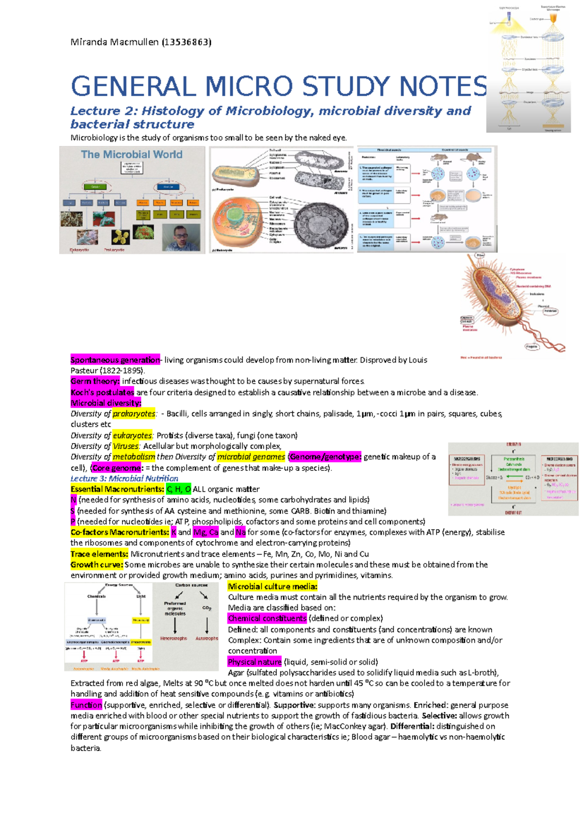 General Micro Study Notes - GENERAL MICRO STUDY NOTES Lecture 2 ...