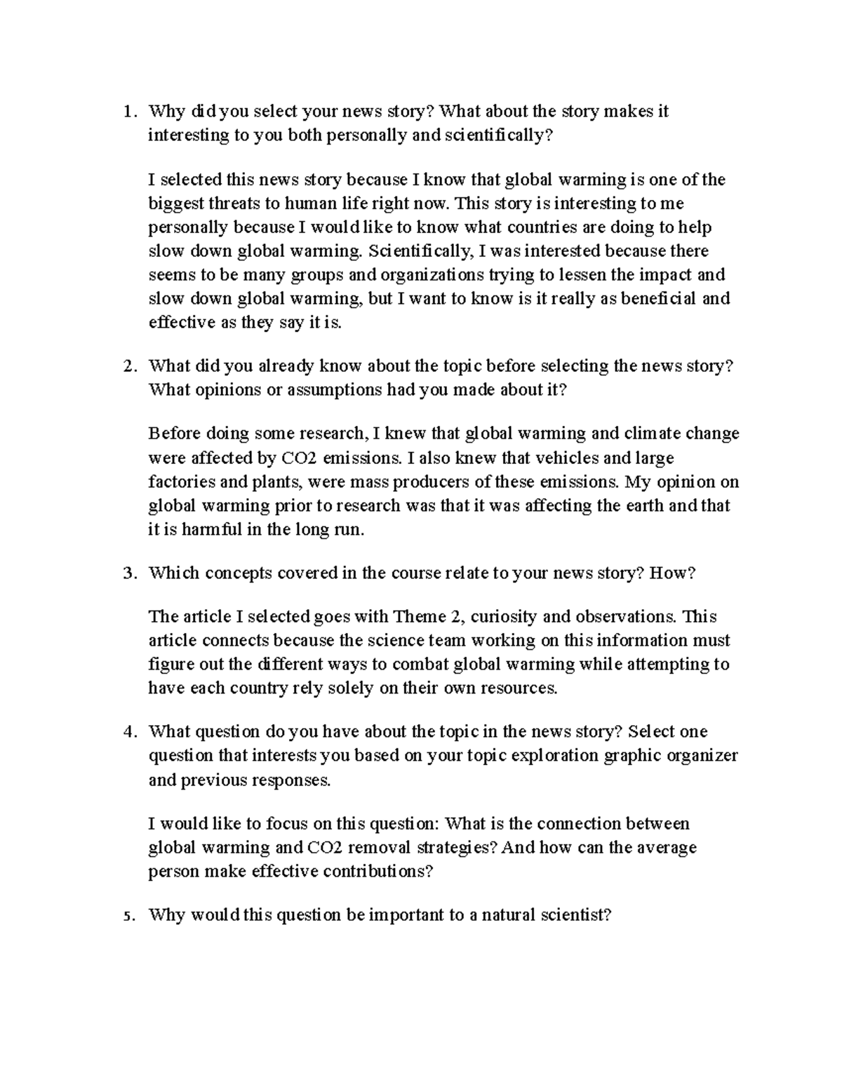 4-4 project - Why did you select your news story? What about the story ...