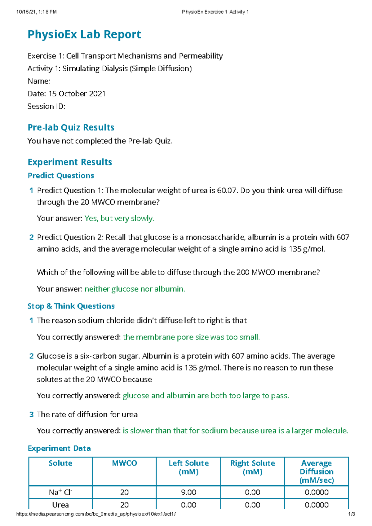 Physio lab report assignment summer - BIO E109 - UCI - Studocu