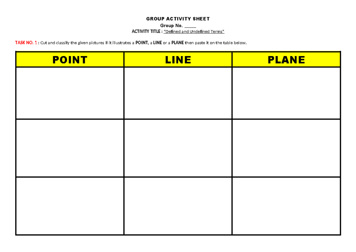 Group Activity Sheet - MATH 8 Q3 D1 - GROUP ACTIVITY SHEET Group No ...