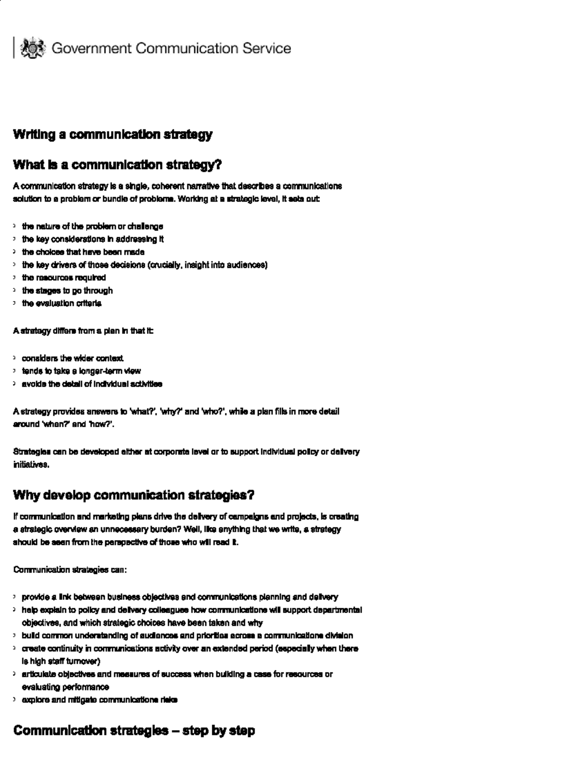 Writing a communication strategy - Business Communication - Studocu