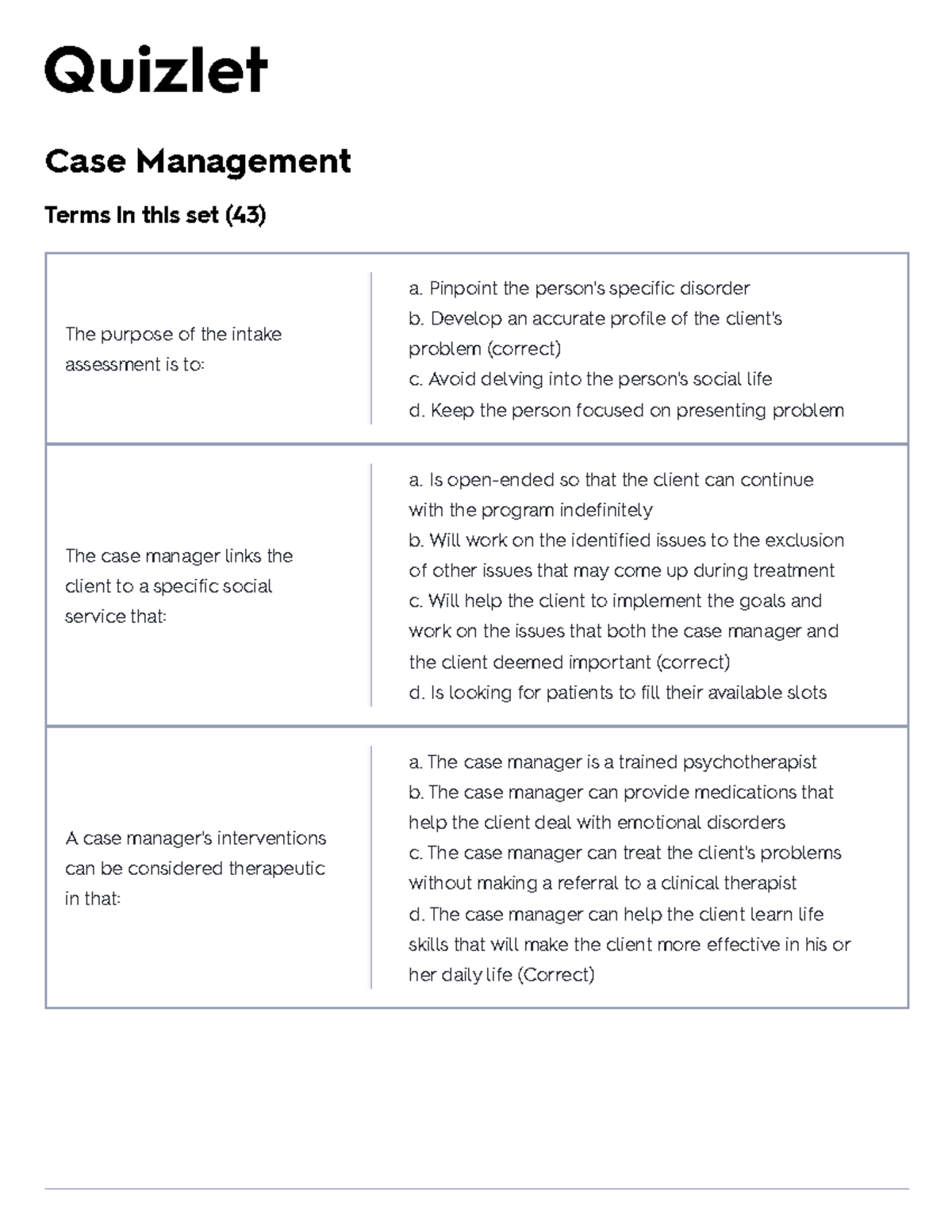 Case Management Flashcards notes to remember - Case Management Terms in ...