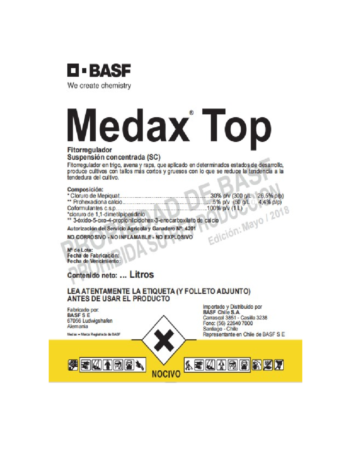 Fitoregulador BASF Medax Top Envase 5 L - Este fitoregulador tiene un ...